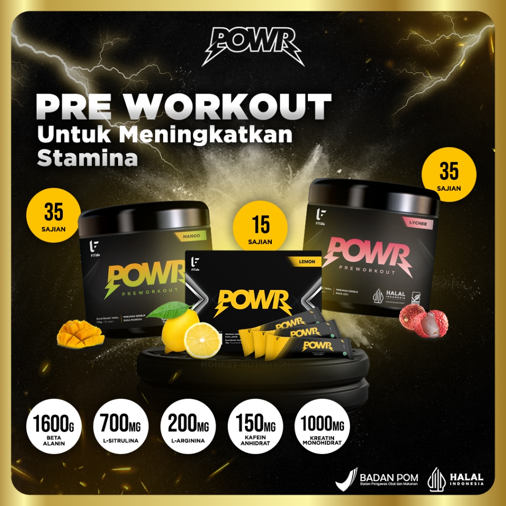 Jual FITlife POWR Pre Workout All Variant | BPOM & Halal | Shopee Indonesia