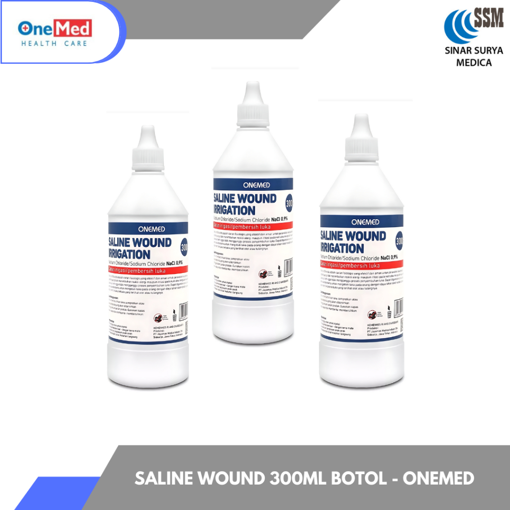 Jual Saline Wound Irrigation Botol 300 Ml (Nacl 0.9%) / Pembersih Luka - ONEMED | Shopee Indonesia