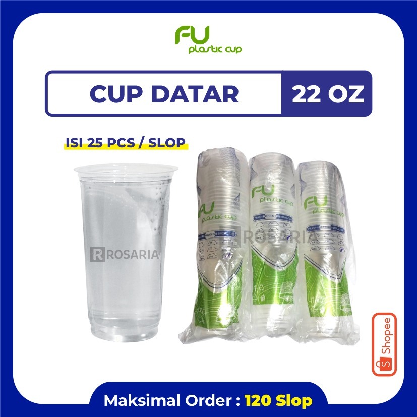 Jual CUP POLOS DATAR 22 OZ BEBAS 7,5 gr Plastik Bening Gelas Minuman ...