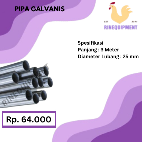 Jual PIPA SUPPORT BESI 3/4 INCH 3 METER GALVANIS / GALVANIZE SILVER ...