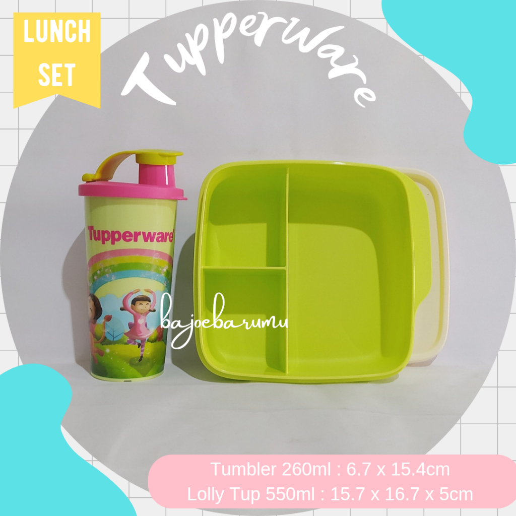 Jual TUPPERWARE Lunch Box Set Tempat Bekal Anak Kotak Makan Lolly Tup ...