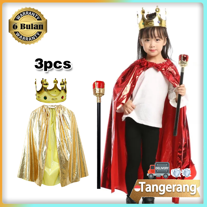 Jual King Costume 3 In 1 Set Kostum King Anak Jubah Topi Kostum Raja ...