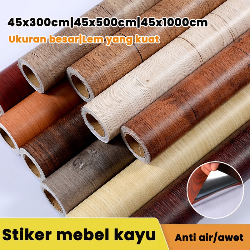 Jual 【mahal】stiker meja kayu stiker lemari kayu wallpaper dinding kayu ...