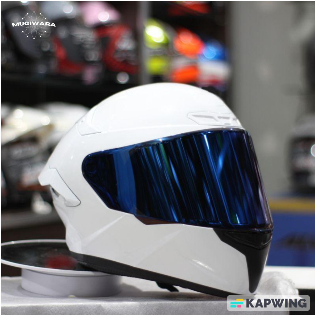 Jual Helm Full Face Ttc Mla Terbaru Solid Paket Ganteng Kaca Visor Blue ...