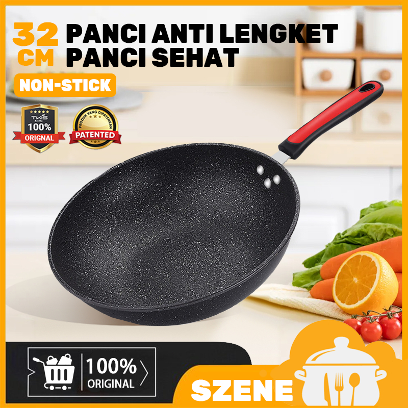 Jual Wajan Fry Pan Bahan Marble Anti Lengket 30 CM Wajan Penggorengan ...