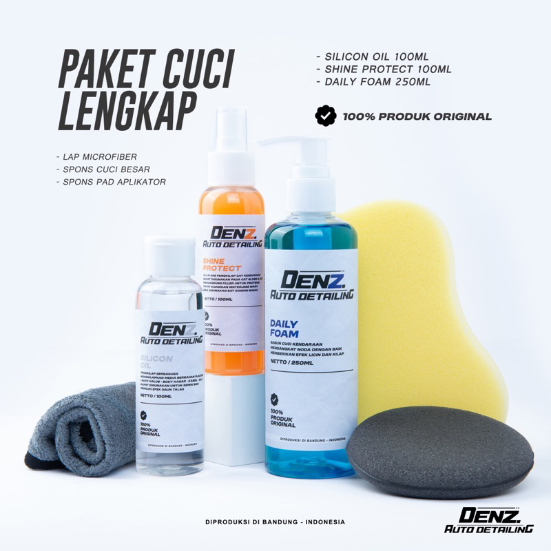 Jual PAKET CUCI LENGKAP DENZ AUTO DETAILING || sabun cuci kendaraan 250ml - pengkilap body kasar ...