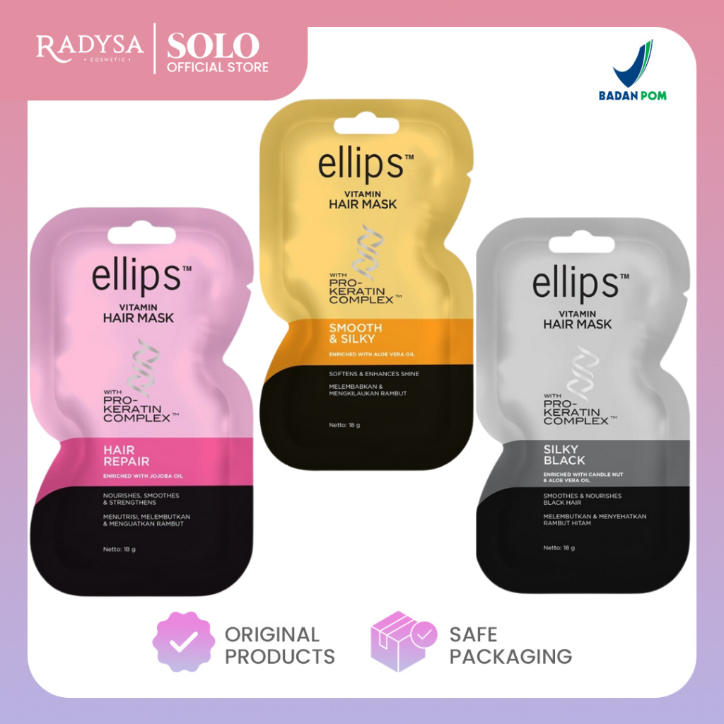 Jual 𝐑𝐀𝐃𝐘𝐒𝐀 - Ellips Hair Mask Pro Keratin Smooth Silky- Hair Repair ...