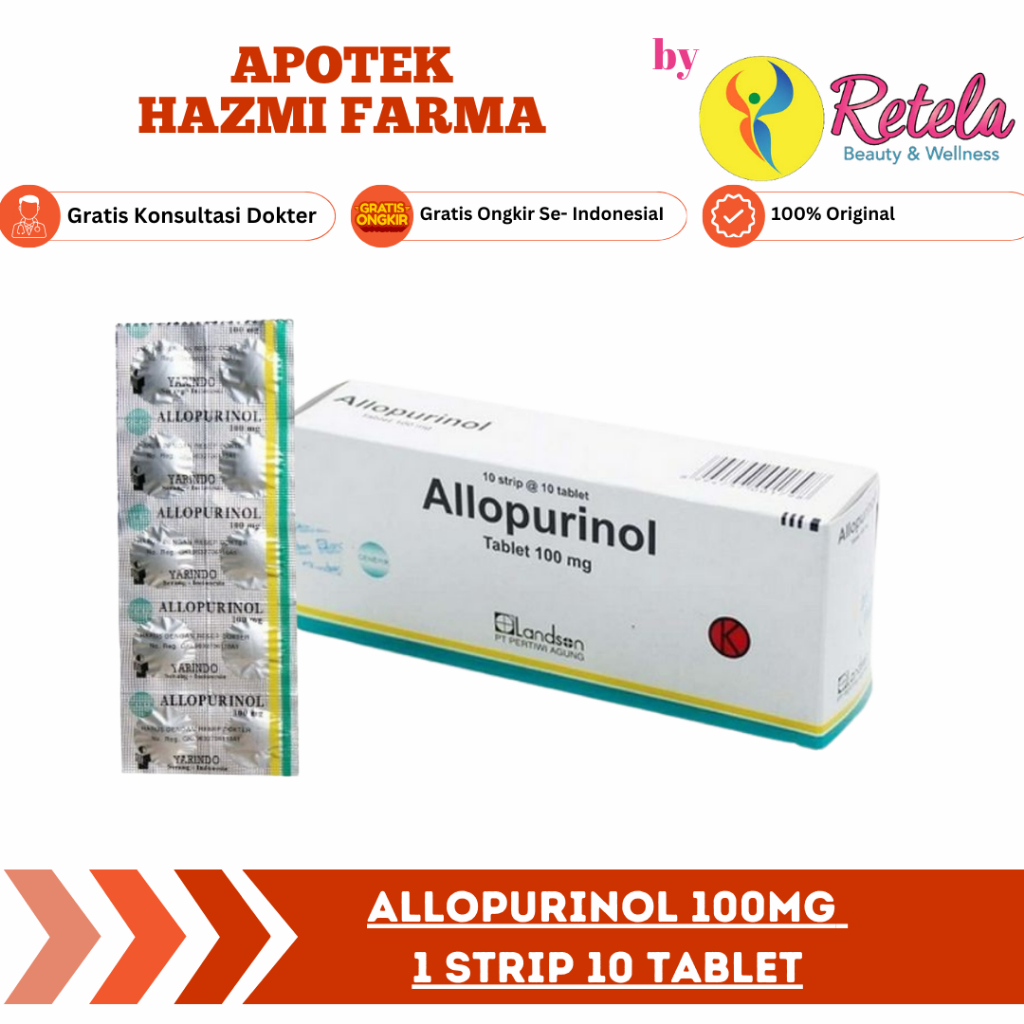 Jual ALLOPURINOL 100MG 1 STRIP 10 TABLET | Shopee Indonesia