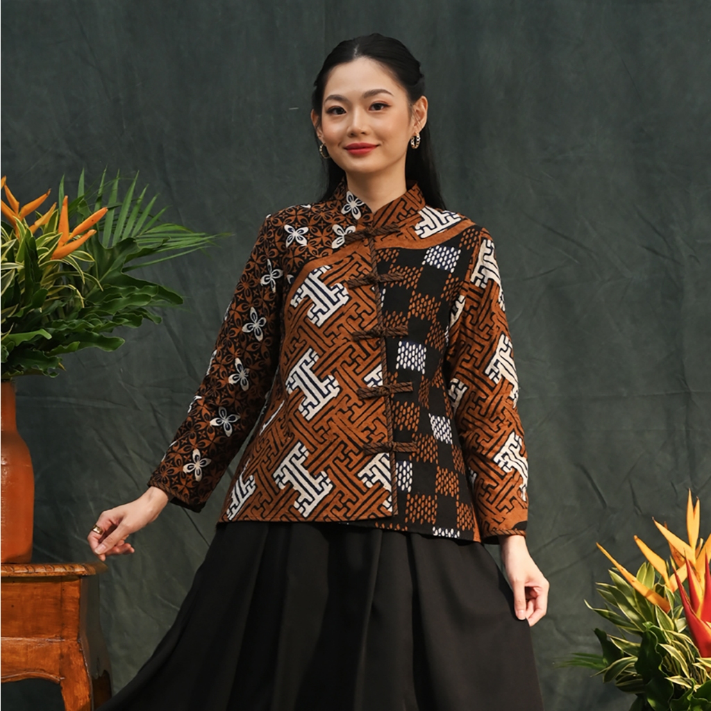 Jual NONA RARA - Vivi Dobi Sogan T3152, Baju kerja blouse batik wanita ...