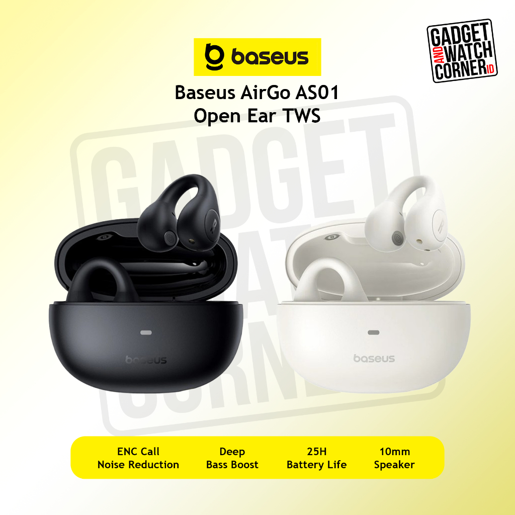 Jual BASEUS AIRGO AS01 TRUE WIRELESS BLUETOOTH EARPHONE TWS OPEN EAR ENC | Shopee Indonesia