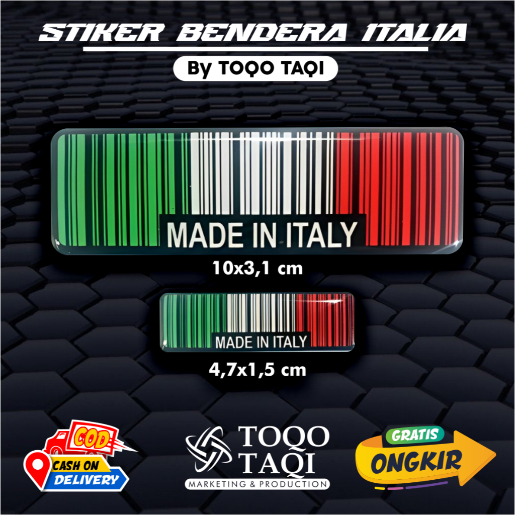 Jual Stiker Timbul Emblem Logo Bendera MADE IN ITALY Timbul Lentur 3D ...