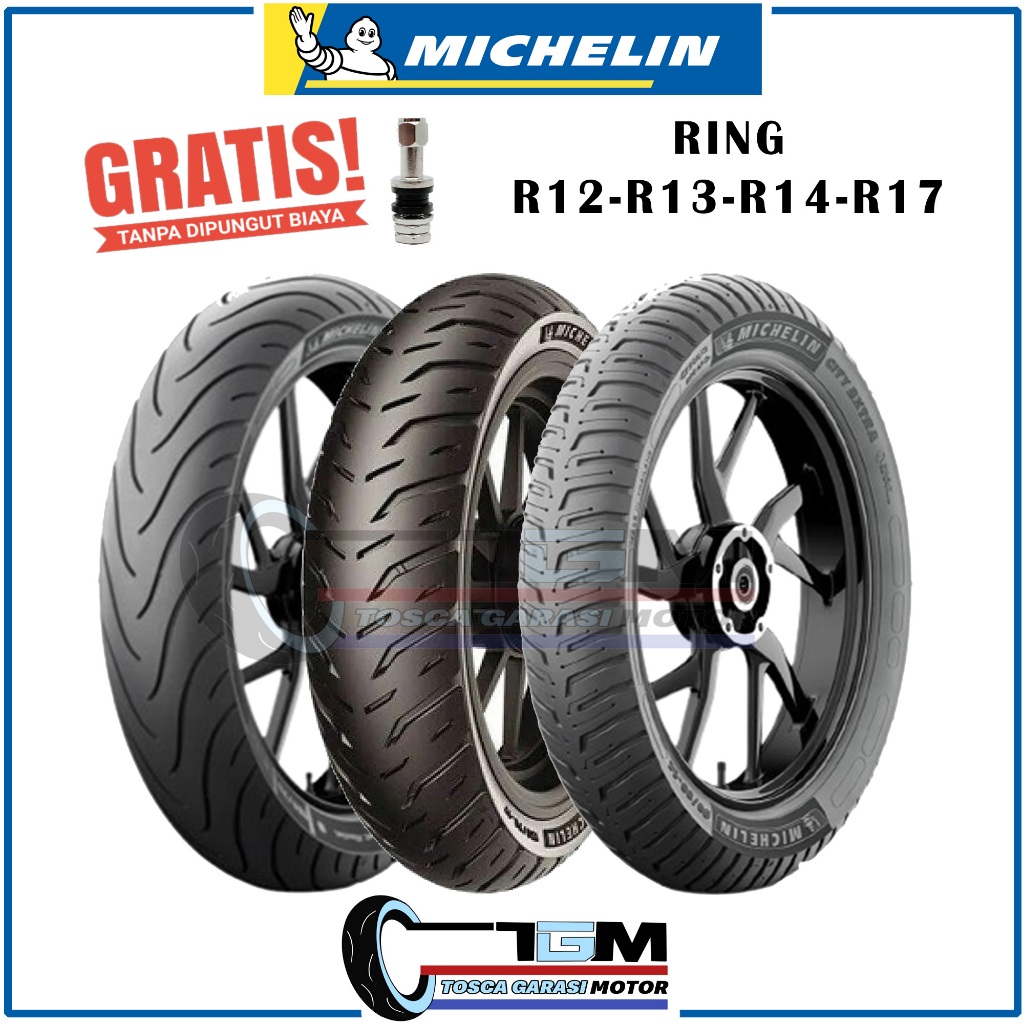 Jual MICHELIN BAN MOTOR RING 14 RING 17 TUBELESS FREE PENTIL TUBELESS ...