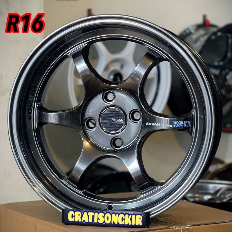 Jual velg mobil ring 16 ADVAN RG D2 FLOW FORMING PCD 4X100 LEBAR 7 ET ...