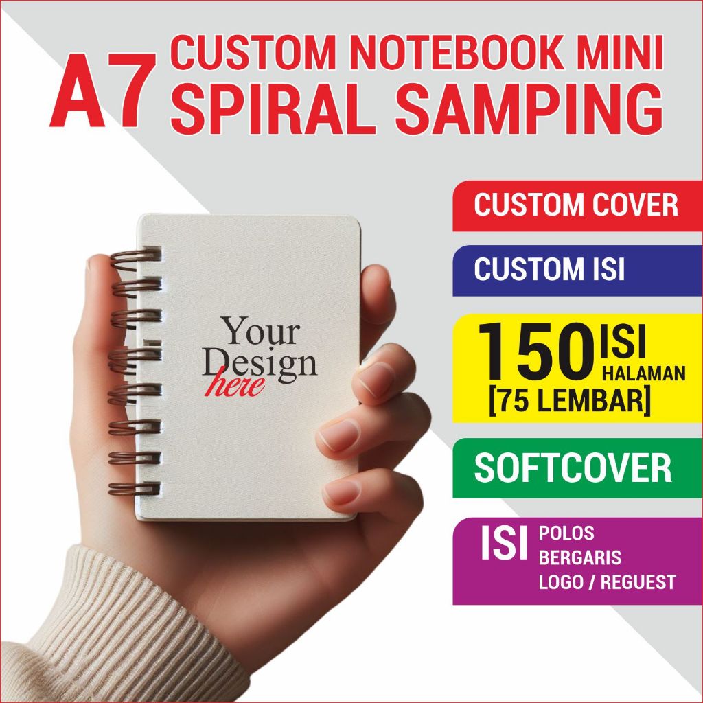 Jual NOTEBOOK MINI A7 JILID CUSTOM | JILID SPIRAL | BUKU TULIS MINI A7 ...
