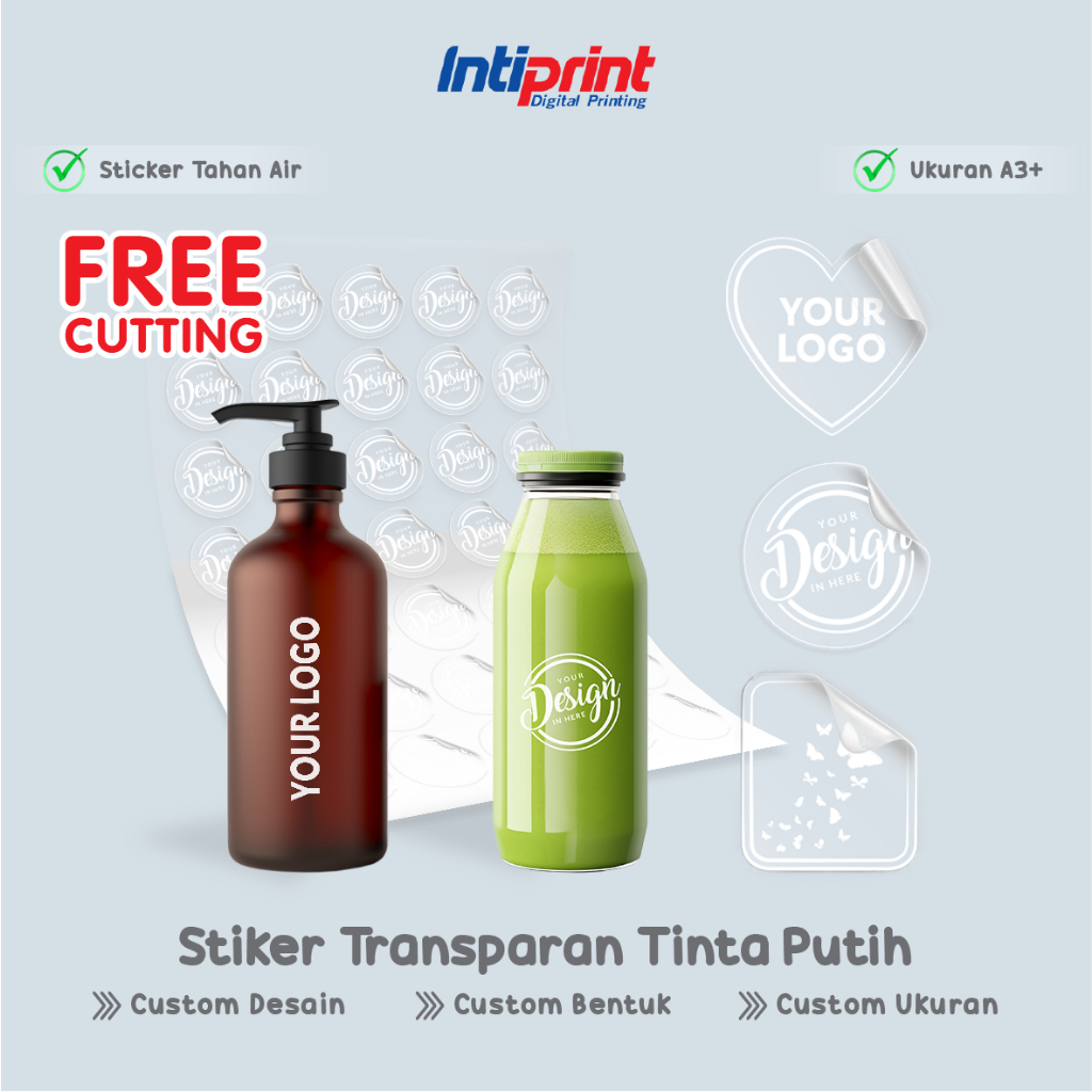 Jual Sticker Transparan White Ink Custom / Cetak Stiker Tinta Putih ...