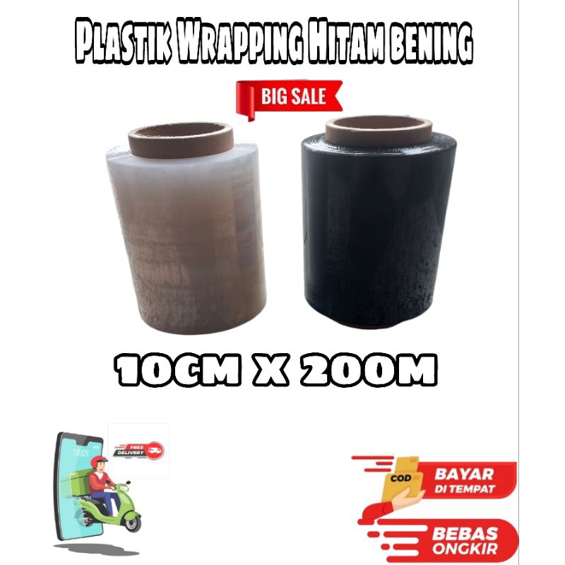 Jual Plastik Wrapping 10cm x 200m Hitam Bening Best Quality Strecth ...