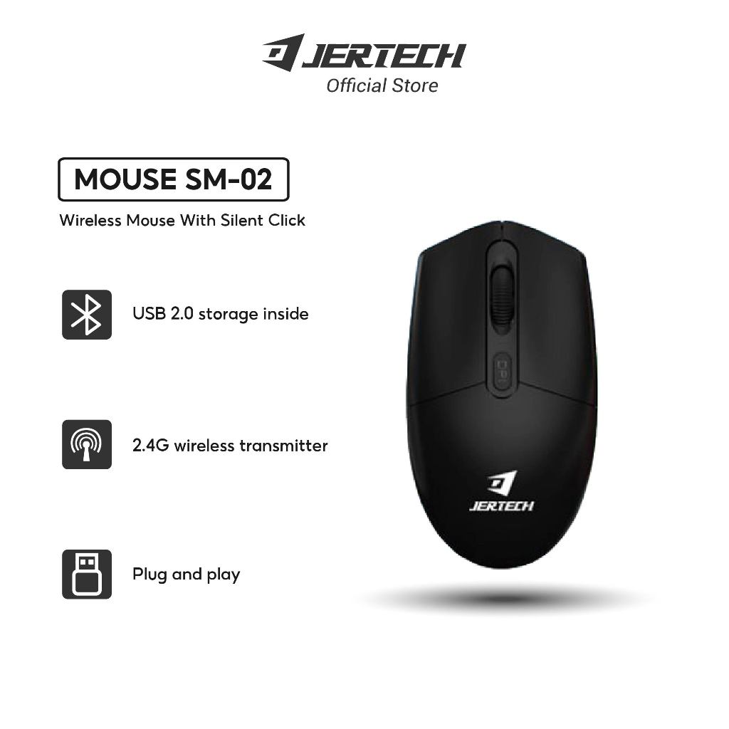 Jual JERTECH Mouse Wireless SM02 1200DPI With Silent Click | Shopee ...