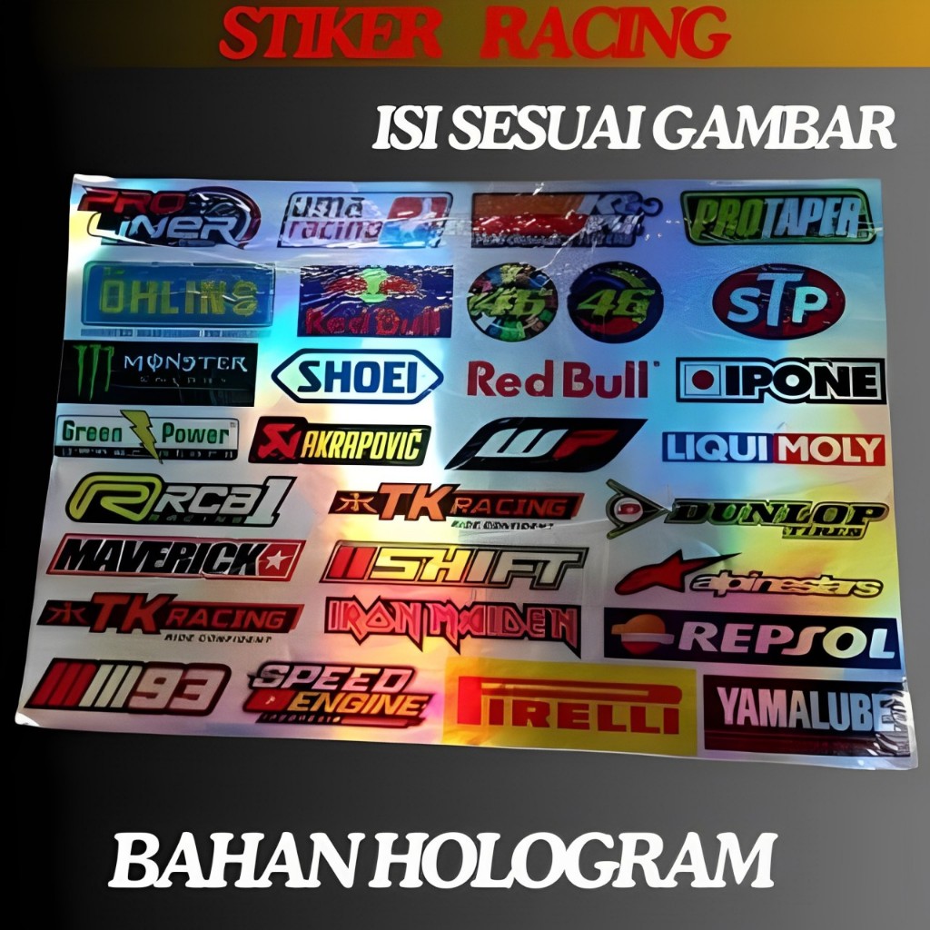 Jual Stiker Racing Pack Sticker Racing Hologram Stiker Sponsor Stiker ...