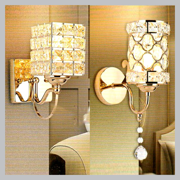 Jual Lampu hias dinding nakas kaca kristal kotak tabung classic modern ...