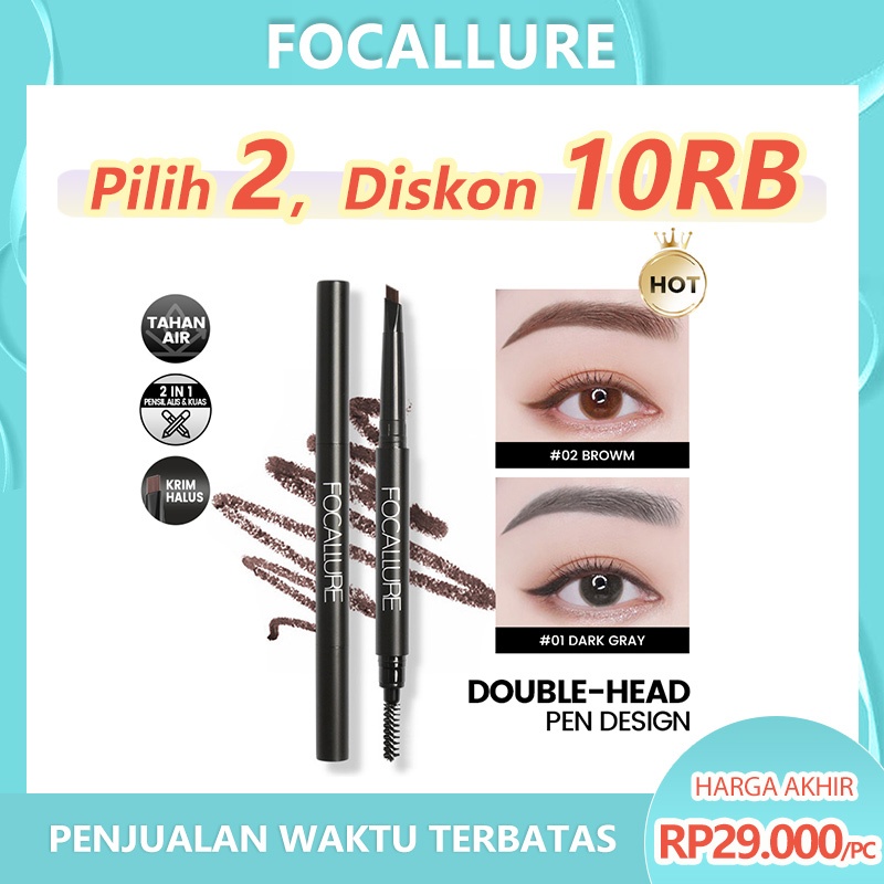 Jual FOCALLURE Waterproof Eyebrow Pencil Long-Lasting Eye Brow- 3 ...