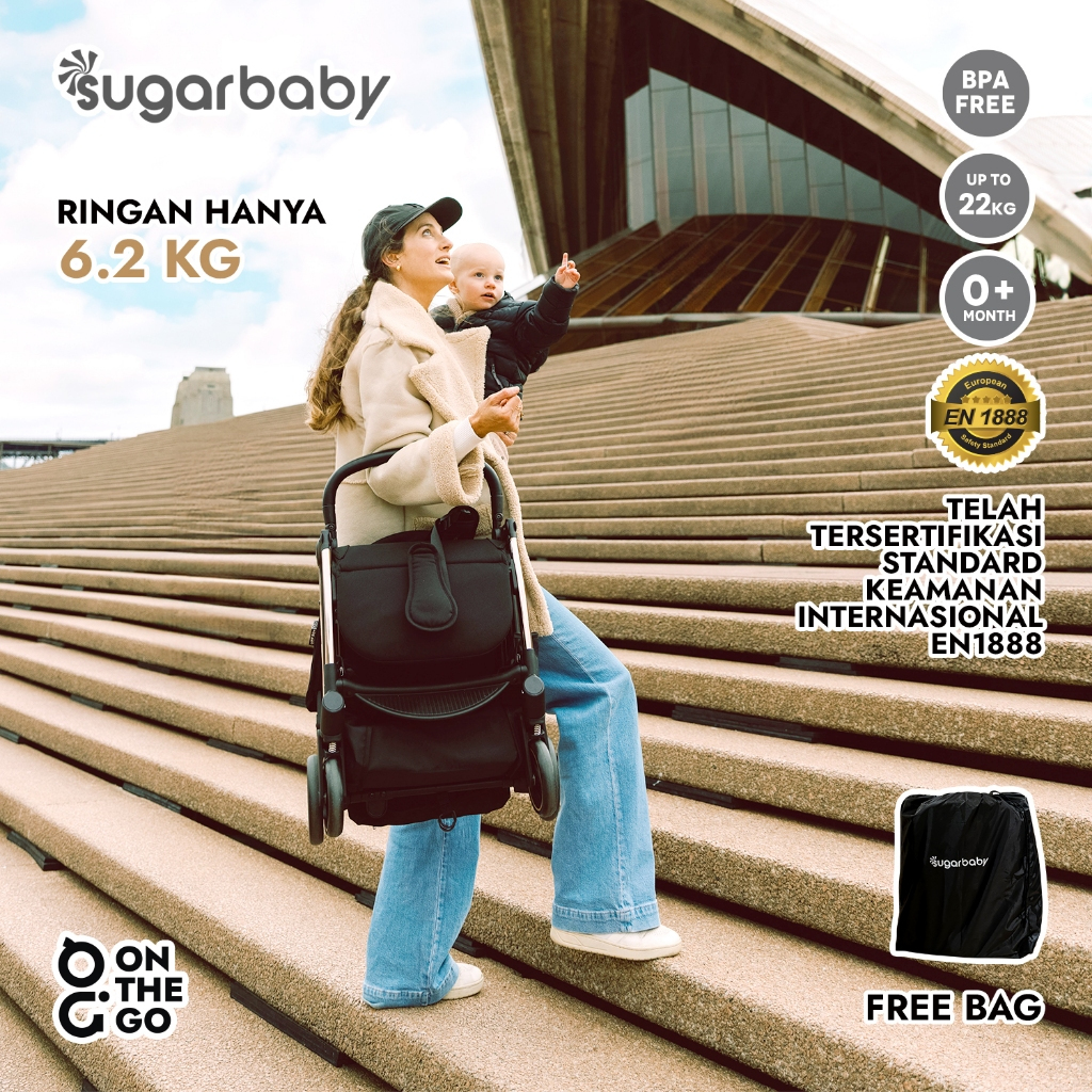 Jual SUGAR BABY STROLLER AUTOFOLD / STROLLER ON THE GO KERETA DORONG ...