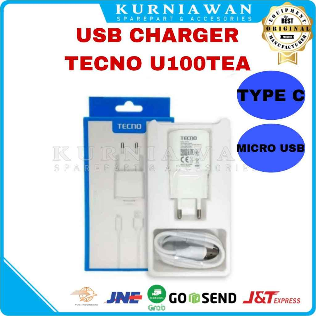 Jual Charger Tecno U100TEA Type C Micro Usb Fast Charging Original ...