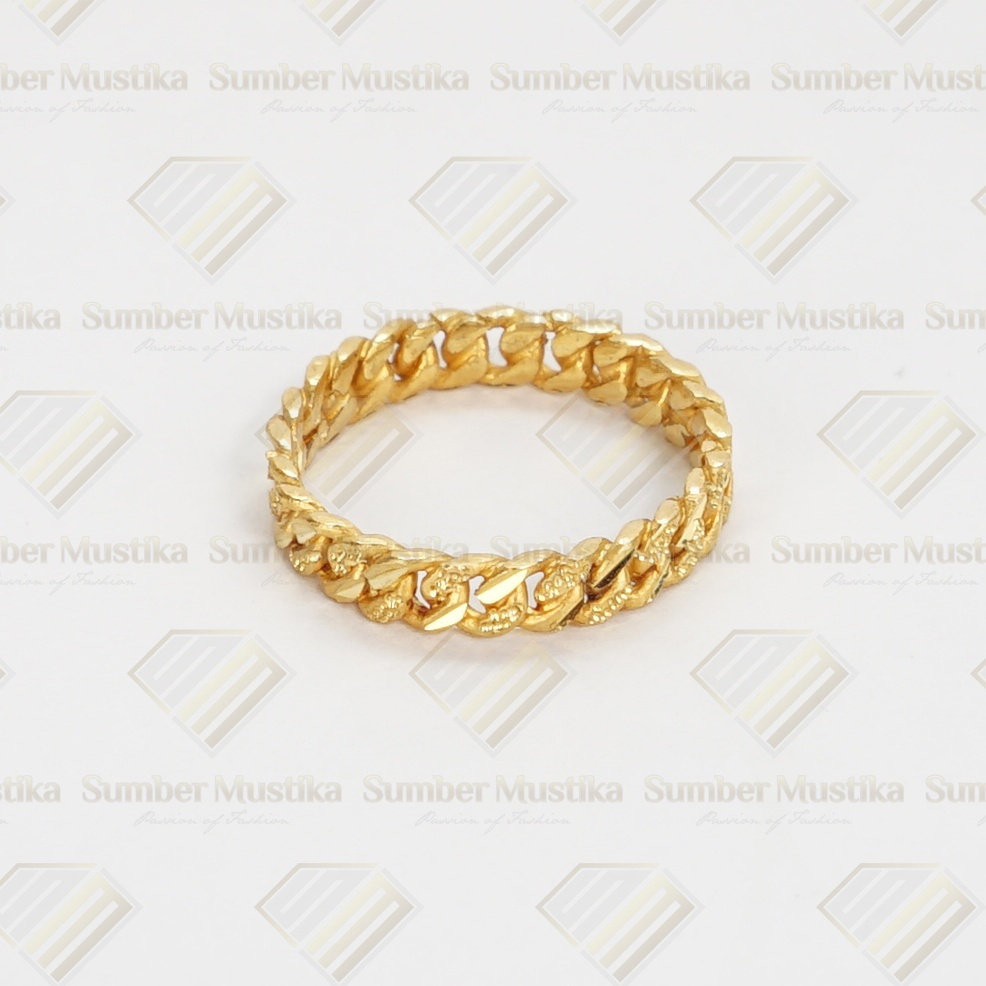 Jual Cincin Model Rante Ukir Full Emas 24 karat | Shopee Indonesia