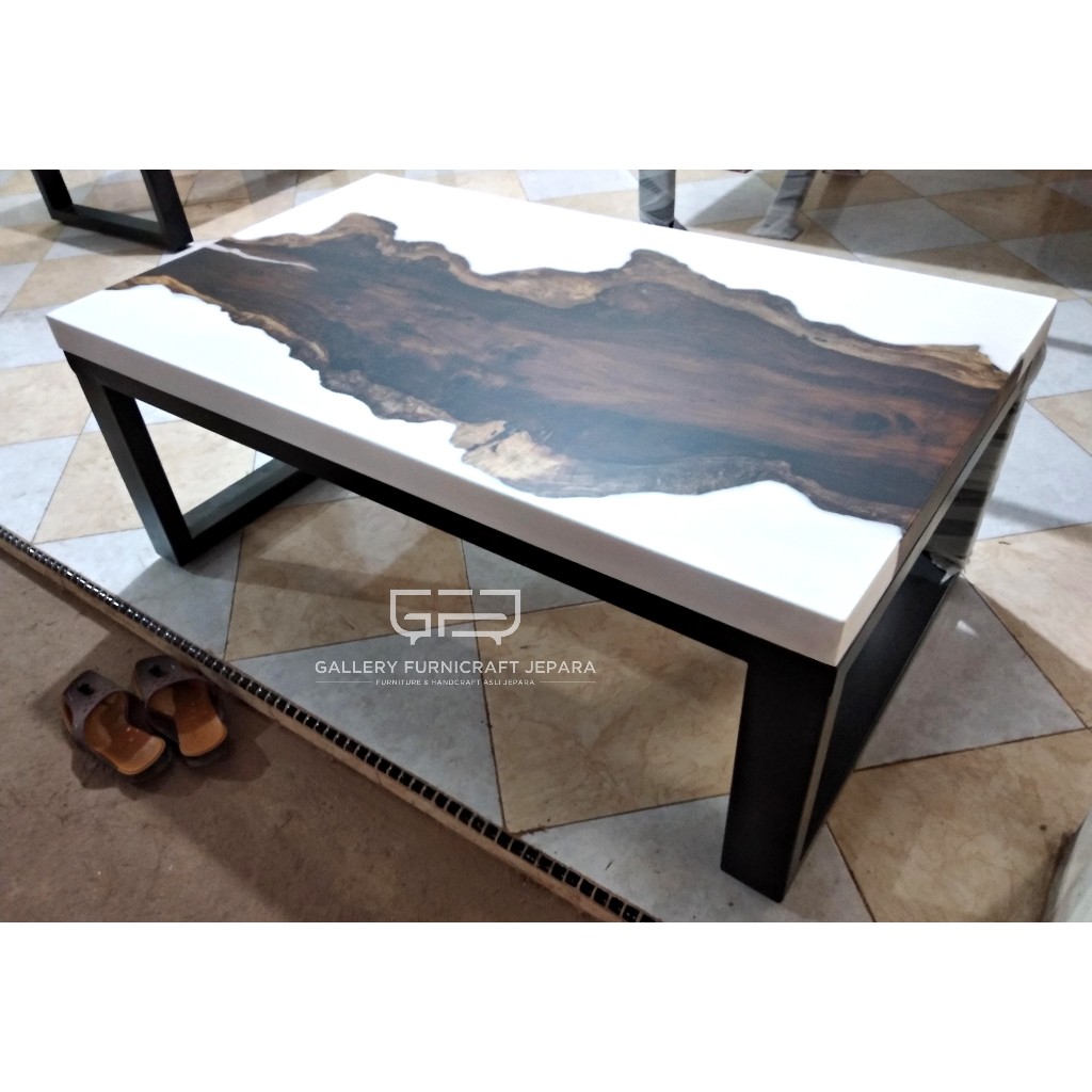 Jual Meja Tamu Resin Kayu Mangga 70x5x120 high 45cm | Shopee Indonesia