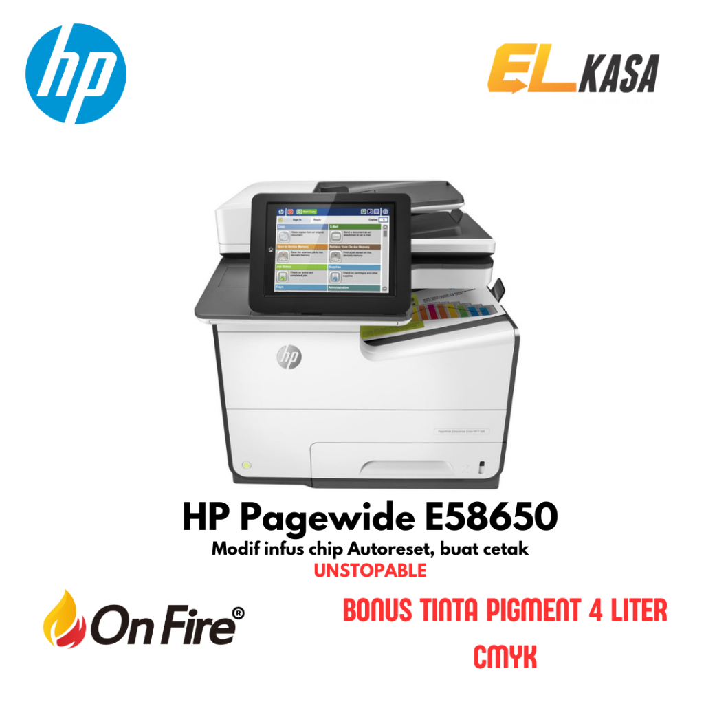 Jual Printer HP Pagewide MFP E58650 DN Modif Chip Autoreset | Shopee ...
