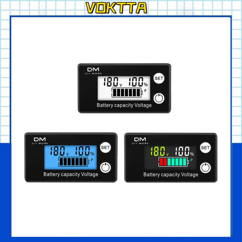 Jual Voktta DM 6133A Voltmeter Power Baterai Tta 8 100v 12v 24v 48v Dengan Indikator Tegangan ...