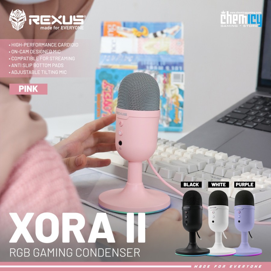 Jual Rexus XORA II / XORA 2 RGB Gaming Condenser Microphone | Shopee ...