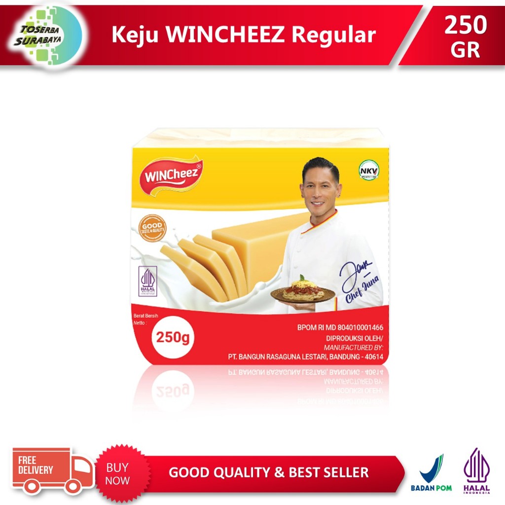 Jual KEJU WINCHEEZ 250gr / Keju Cheddar Win Cheez Serbaguna (TERSEDIA ...