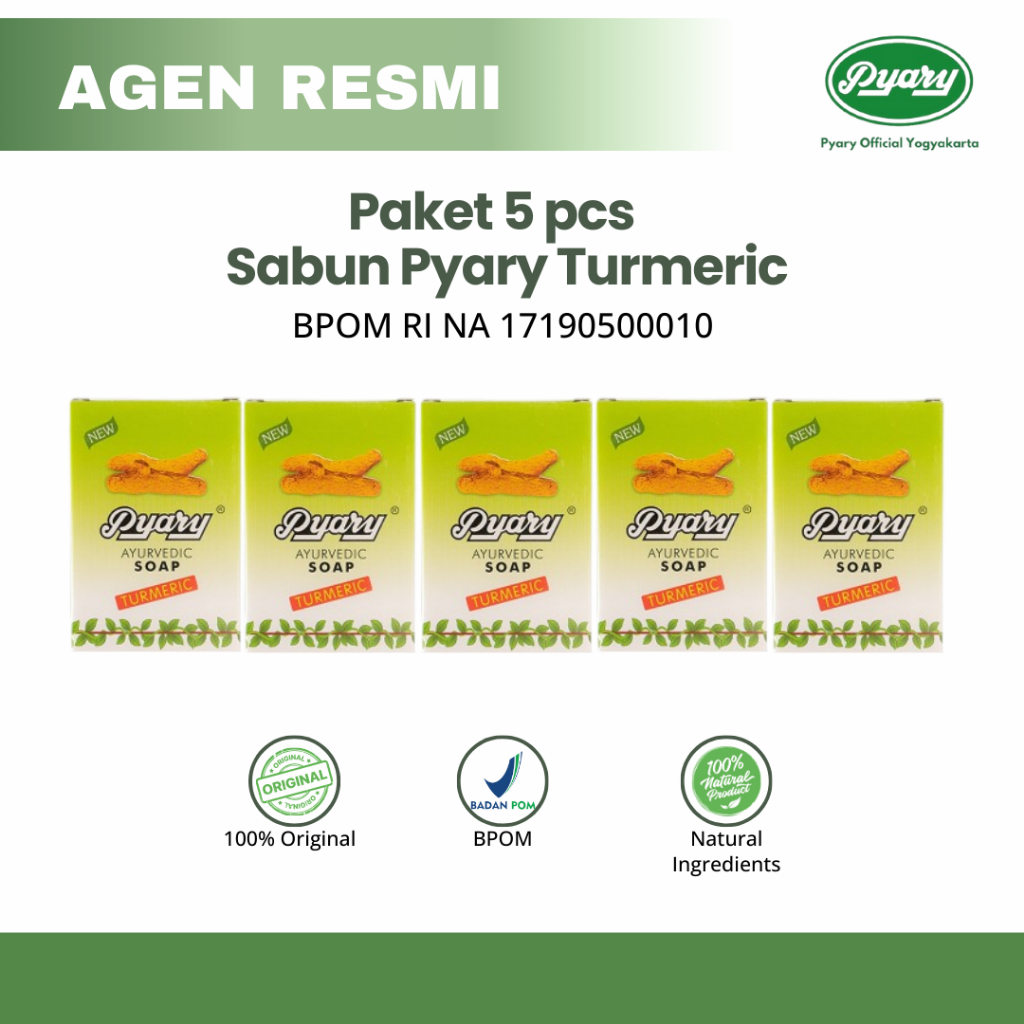 Jual Pyary Paket isi 5 pcs Sabun Pyary Turmeric BPOM 100% Original ...