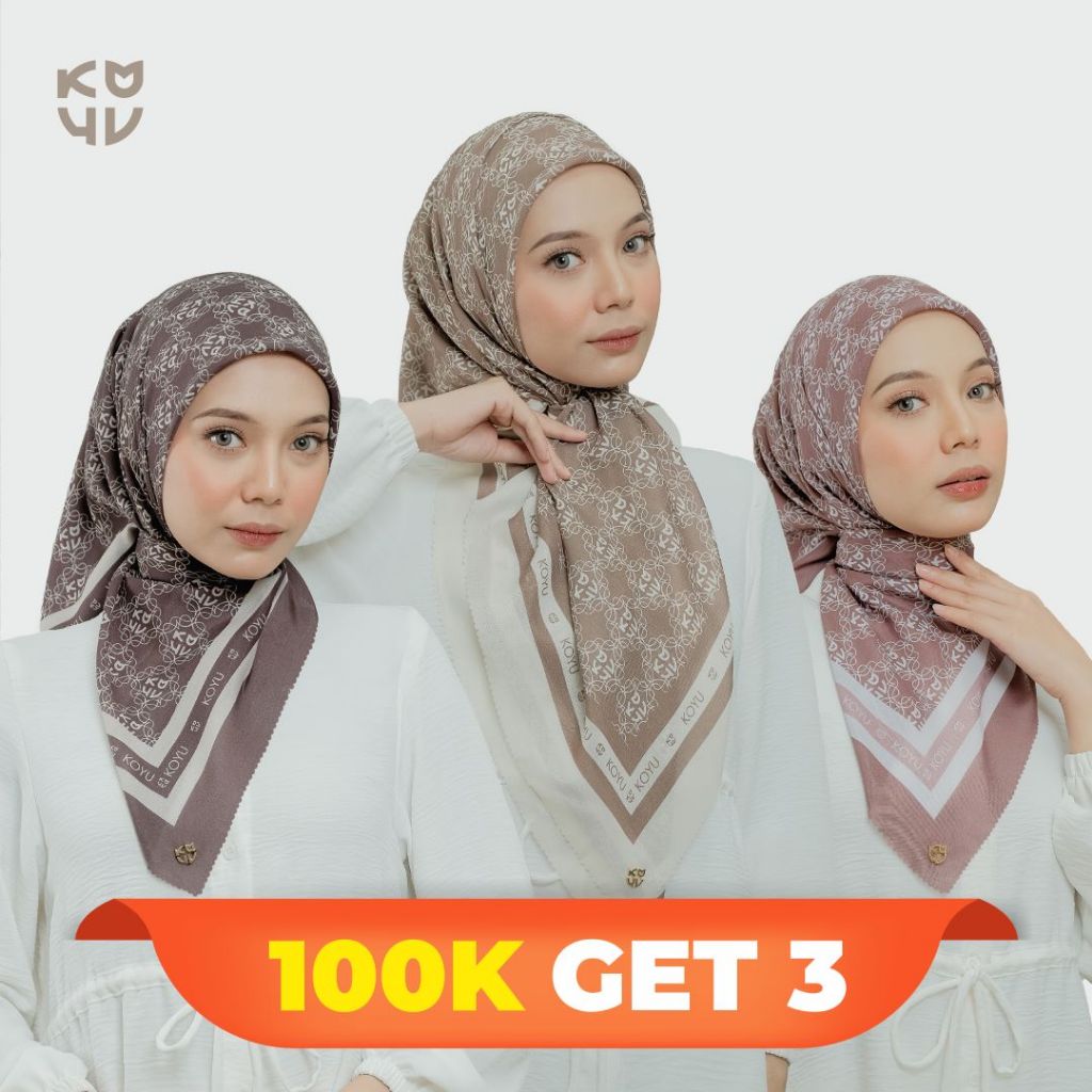Jual KOYU HIJAB MONOGRAM SERIES ( isi 3 Hijab ) | Shopee Indonesia