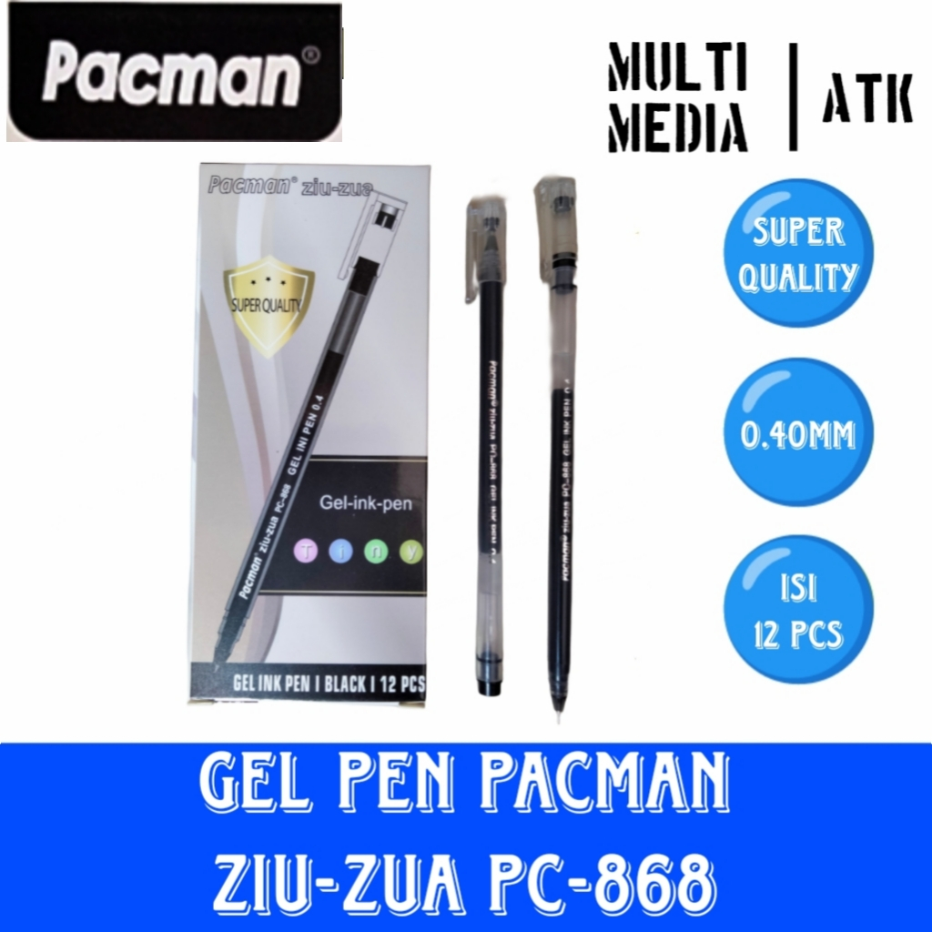 Jual GEL PEN PULPEN PENA PACMAN ZIU-ZUA PC-868 0.40mm (12 PCS) | Shopee ...