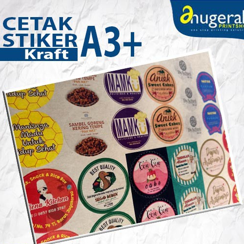 Jual Cetak Sticker Kraft - Stiker Kertas Coklat - Stiker Vintage Custom ...