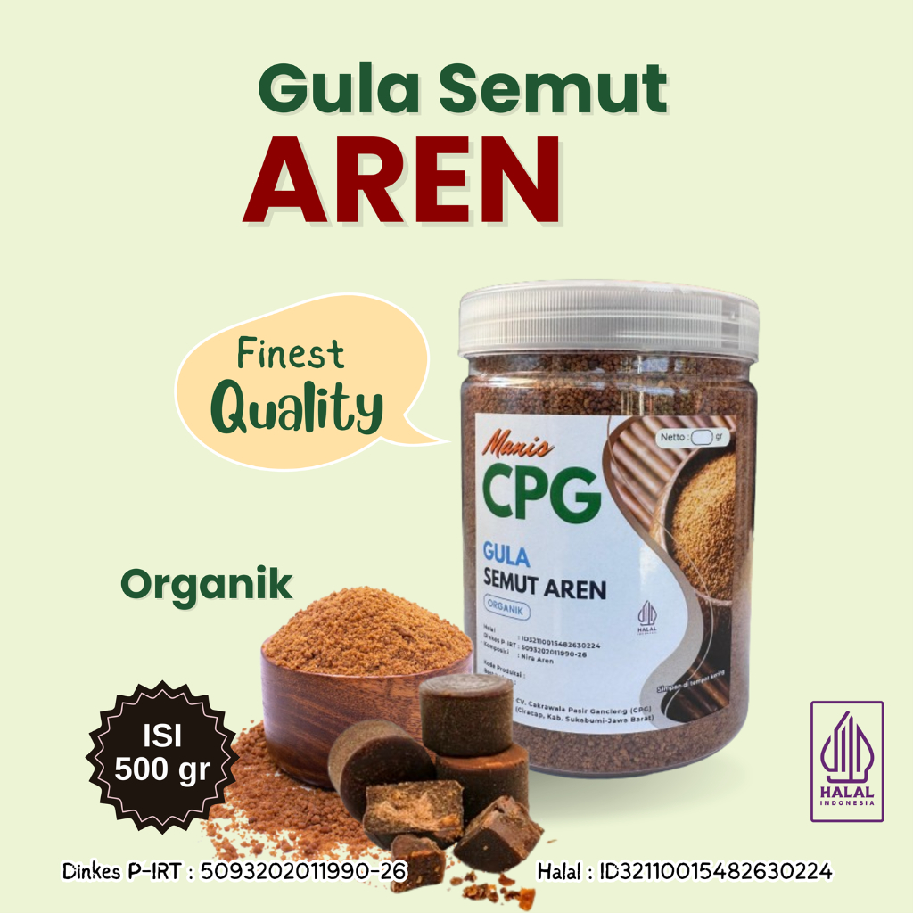 Jual CPG - 500 gr Gula AREN Bubuk Organik Premium Asli Sukabumi / Gula Semut AREN / Gula Aren ...