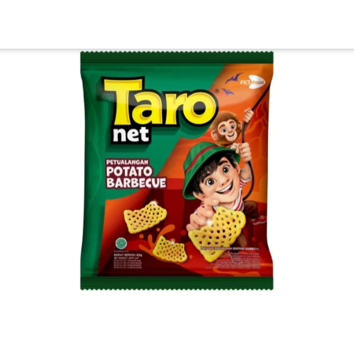 Jual Taro Net Snack Potato BBQ Barbeque / Taro BBQ 62g | Shopee Indonesia