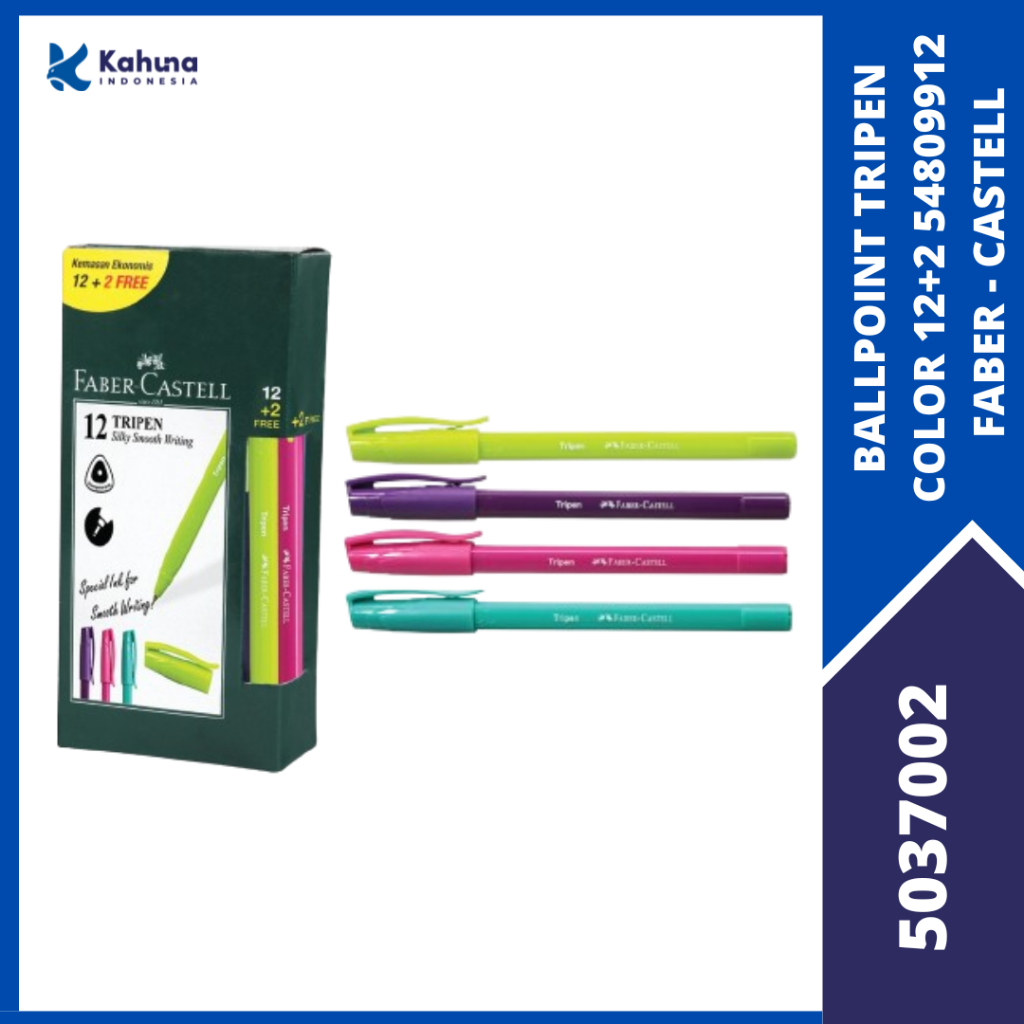 Jual BALLPOINT / BOLPEN / PULPEN TRIPEN 12 + 2 FREE 54809912 FABER ...