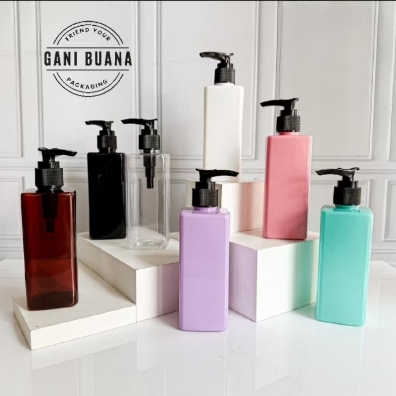 Jual BOTOL PUMP 250ML KOTAK TUTUP PUMP HITAM/BOTOL PUMP 250ML KOTAK PET | Shopee Indonesia