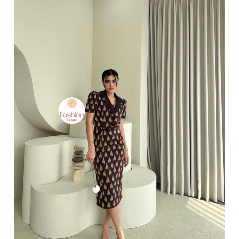 Jual FASHION_TENUN /TANIA DRESS TENUN / DRESS KANTOR / BAJU COUPLE ...