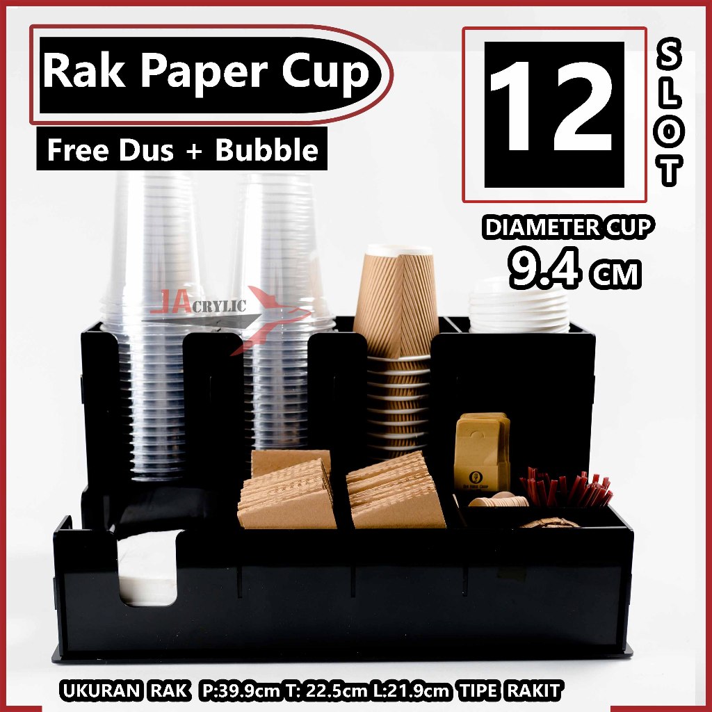 Jual Rak Paper Cup Akrilik Dispenser Organizer Paper Cup Holder Coffee ...