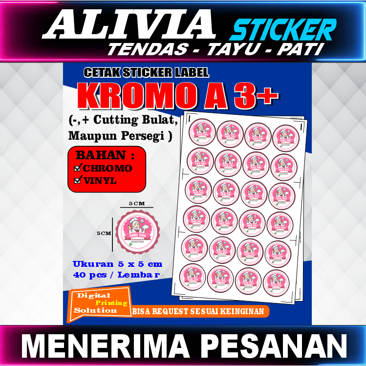 Jual Stiker-Stiker Chromo-Stiker Label-Stiker Custom-Stiker Cutting ...
