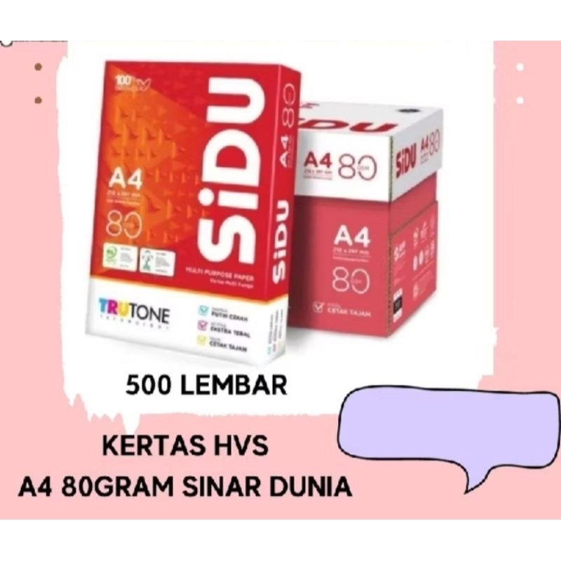 Jual Kertas HVS Sinar Dunia A4 80gr (1 rim) | Shopee Indonesia