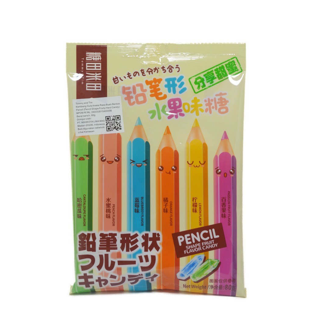 Jual TOMMY AND TIM PENCIL SHAPE FRUITY HARD CANDY 80 G | Shopee Indonesia