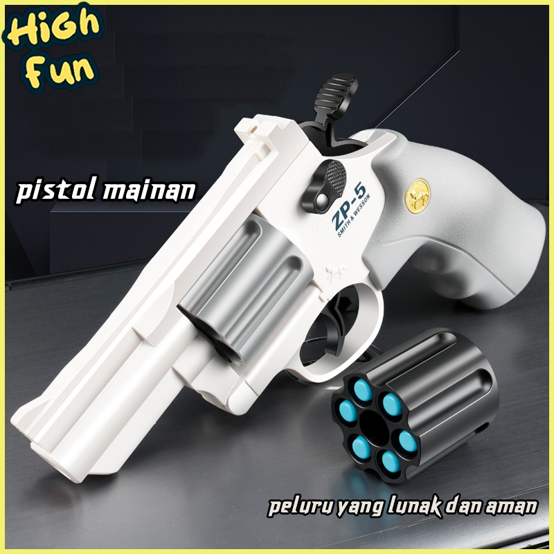 Jual HighFun Pistol Mainan Tembak dengan Peluru Lunak Busa Lembut Aman ...