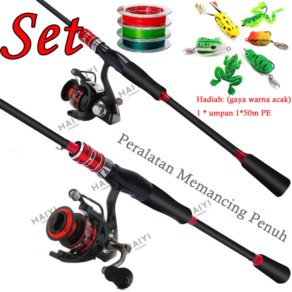 Jual HAIYI FISHING Set Joran Pancing Dan Reel Pancing Joran Pancing Kombo Kekuatan 1.65M 1.8M 2 ...