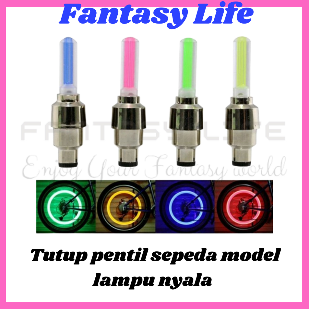Jual Fantasy Tutup Pentil Nyala LED Lampu Roda Ban Motor Mobil Sepeda ...