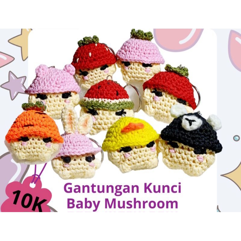 Jual Mushroom Amigurumi || Rajut || Keychain | Shopee Indonesia