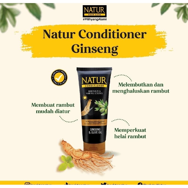 Jual Natur Conditioner Ginseng 165 Ml - Kondisioner Kekuatan Helai ...